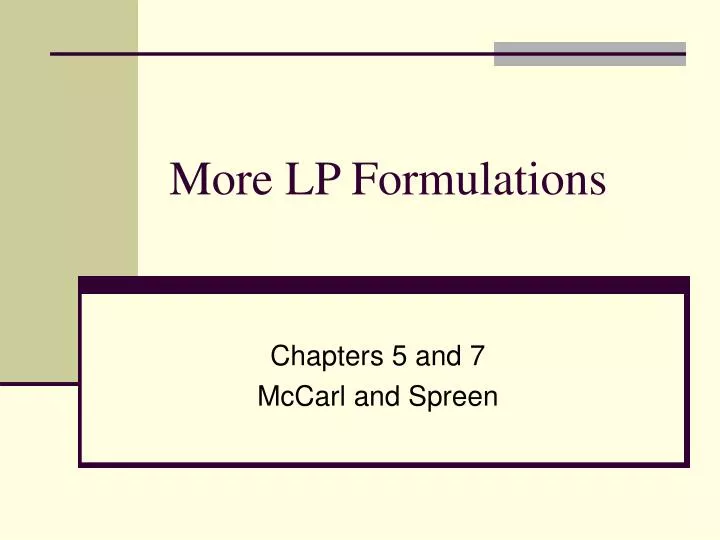 PPT - More LP Formulations PowerPoint Presentation, free download - ID ...