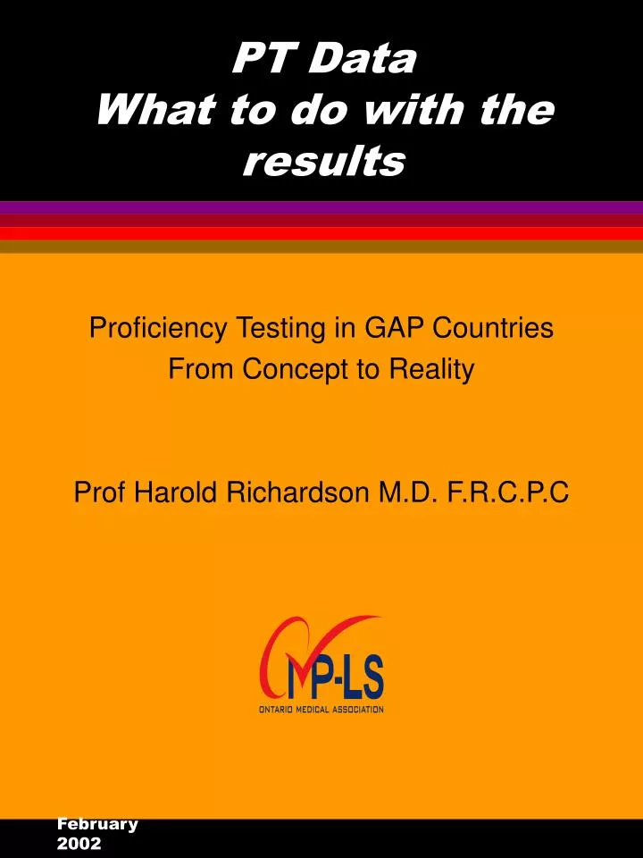 PPT - PT Data What to do with the results PowerPoint Presentation, free ...