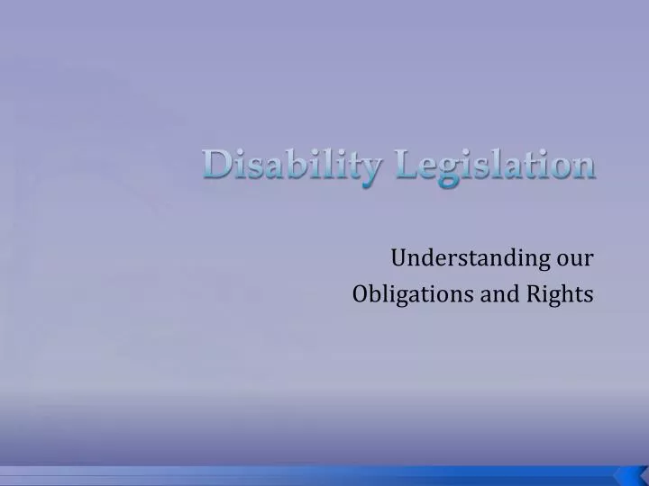 PPT - Disability Legislation PowerPoint Presentation, free download ...