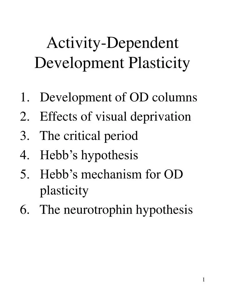 PPT - Activity-Dependent Development Plasticity PowerPoint Presentation ...