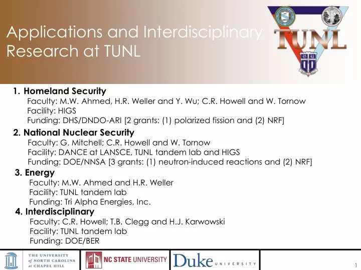 PPT - Applications and Interdisciplinary Research at TUNL PowerPoint ...