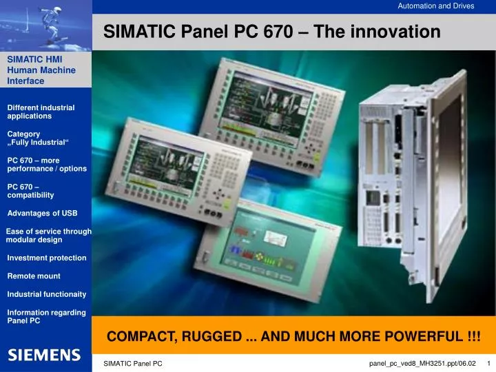 PPT - SIMATIC Panel PC 670 – The innovation PowerPoint Presentation ...