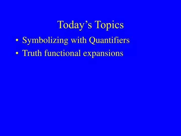 PPT - Today’s Topics PowerPoint Presentation, free download - ID:3210313