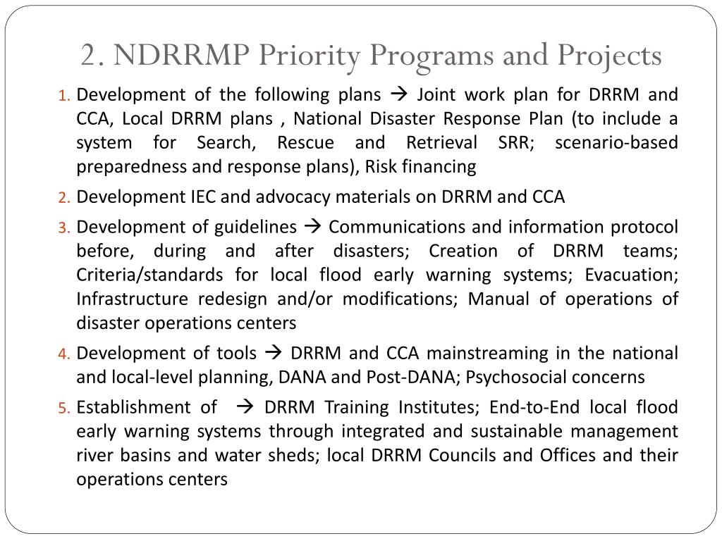 PPT - National Disaster Risk Reduction and Management Plan (NDRRMP ...