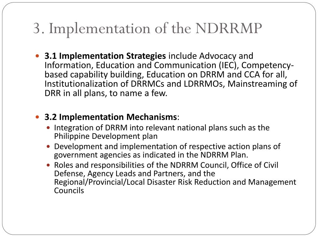 PPT - National Disaster Risk Reduction and Management Plan (NDRRMP ...