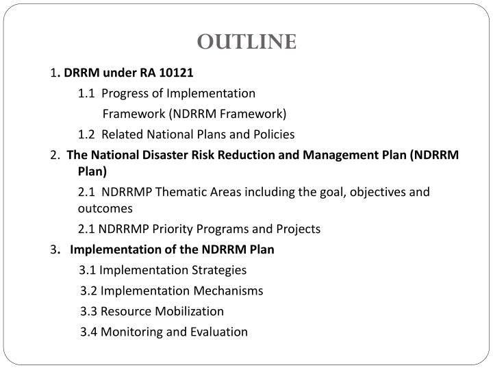 PPT - National Disaster Risk Reduction and Management Plan (NDRRMP ...