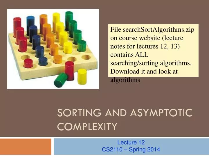 PPT - Sorting and Asymptotic Complexity PowerPoint Presentation, free ...