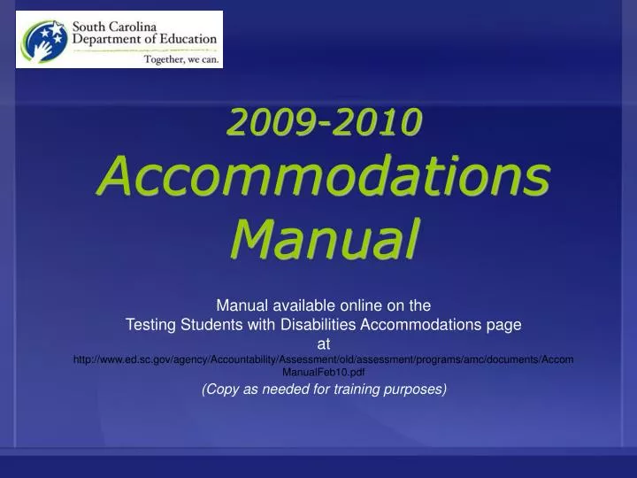 PPT - 2009-2010 Accommodations Manual PowerPoint Presentation, free ...