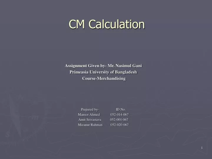 PPT - CM Calculation PowerPoint Presentation, free download - ID:3212611