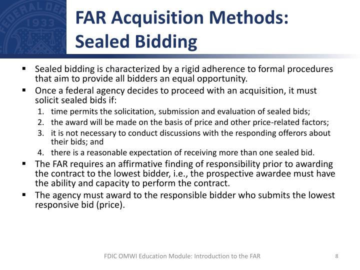 PPT - Introduction to the Federal Acquisition Regulation (FAR ...