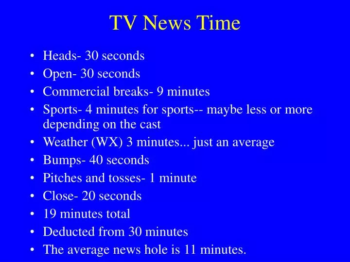 PPT - TV News Time PowerPoint Presentation, free download - ID:3213000