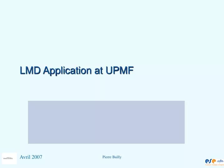 PPT - LMD Application at UPMF PowerPoint Presentation, free download - ID:3213045
