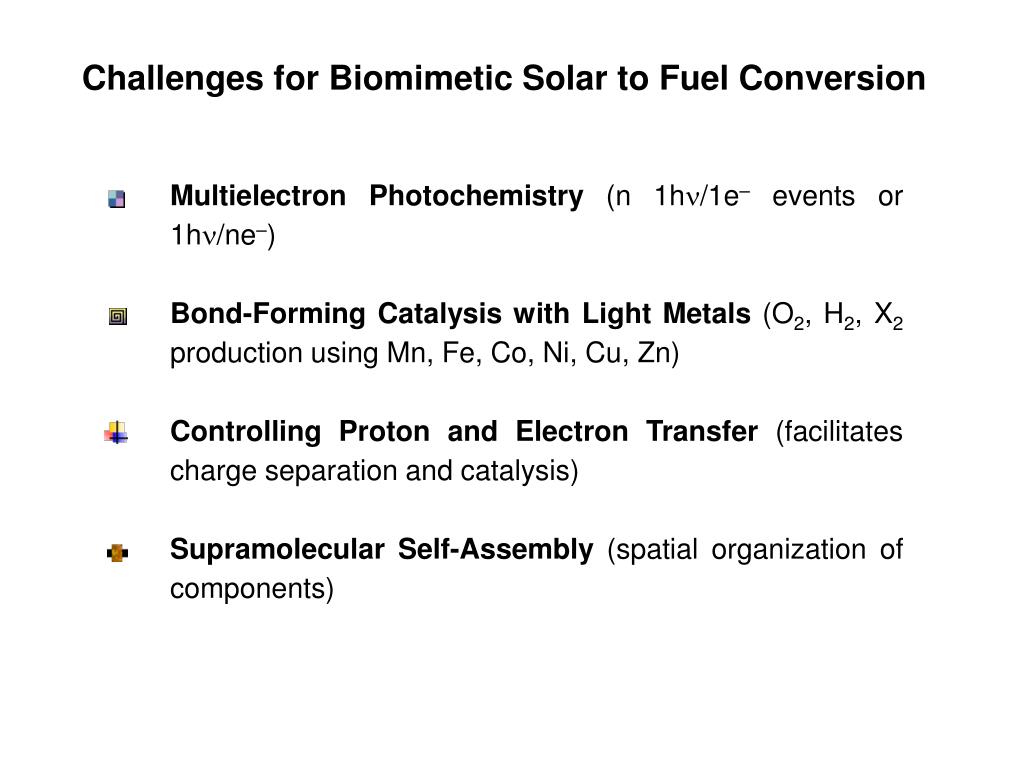 PPT - Biomimetic Systems for Solar to Fuel Conversion PowerPoint ...