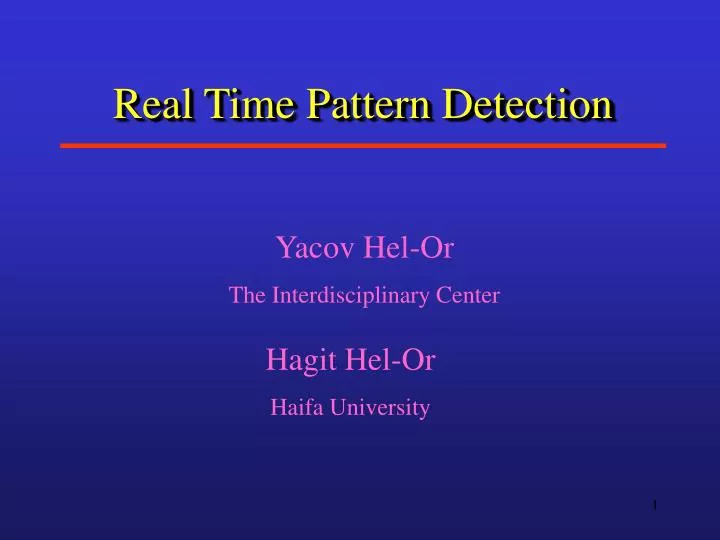 PPT - Real Time Pattern Detection PowerPoint Presentation, free ...