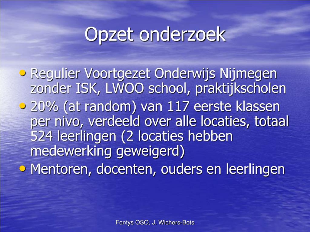 PPT - Beeld van Zorgleerlingen in de eerste klas van het VO PowerPoint ...