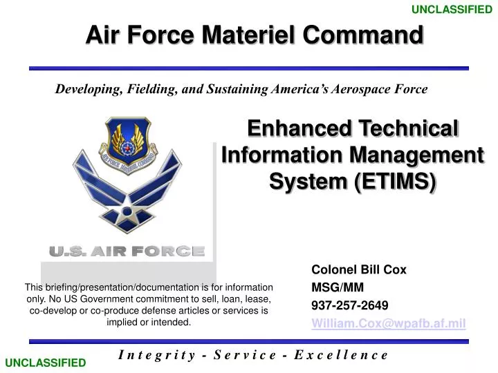 PPT - Enhanced Technical Information Management System (ETIMS ...