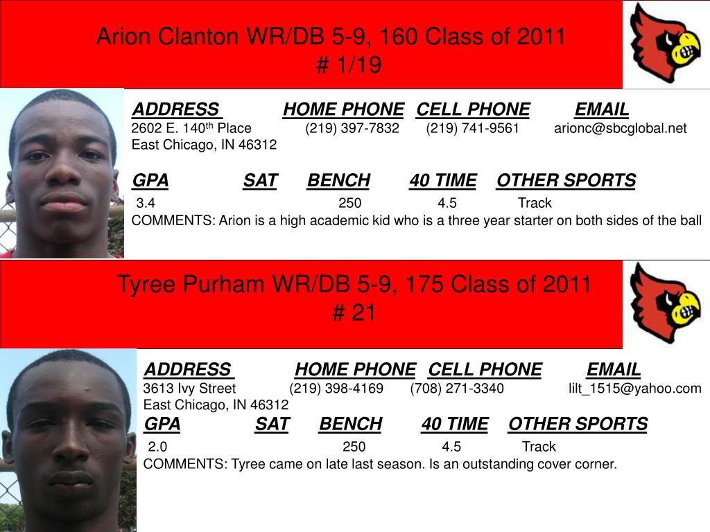 PPT - East Chicago Central High School Football Recruiting Guide 2010 ...