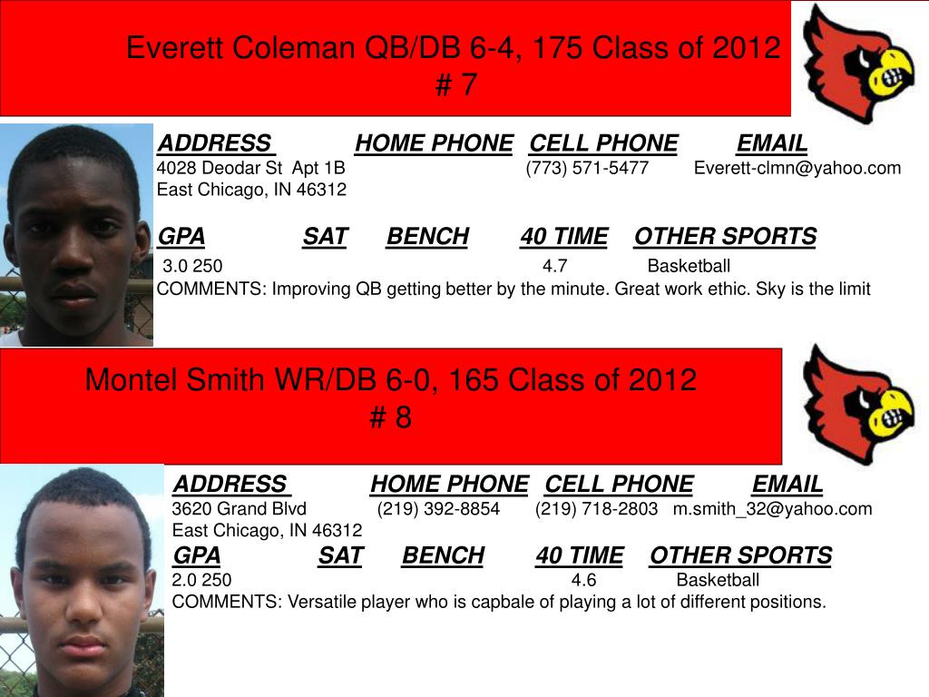 PPT - East Chicago Central High School Football Recruiting Guide 2010 ...
