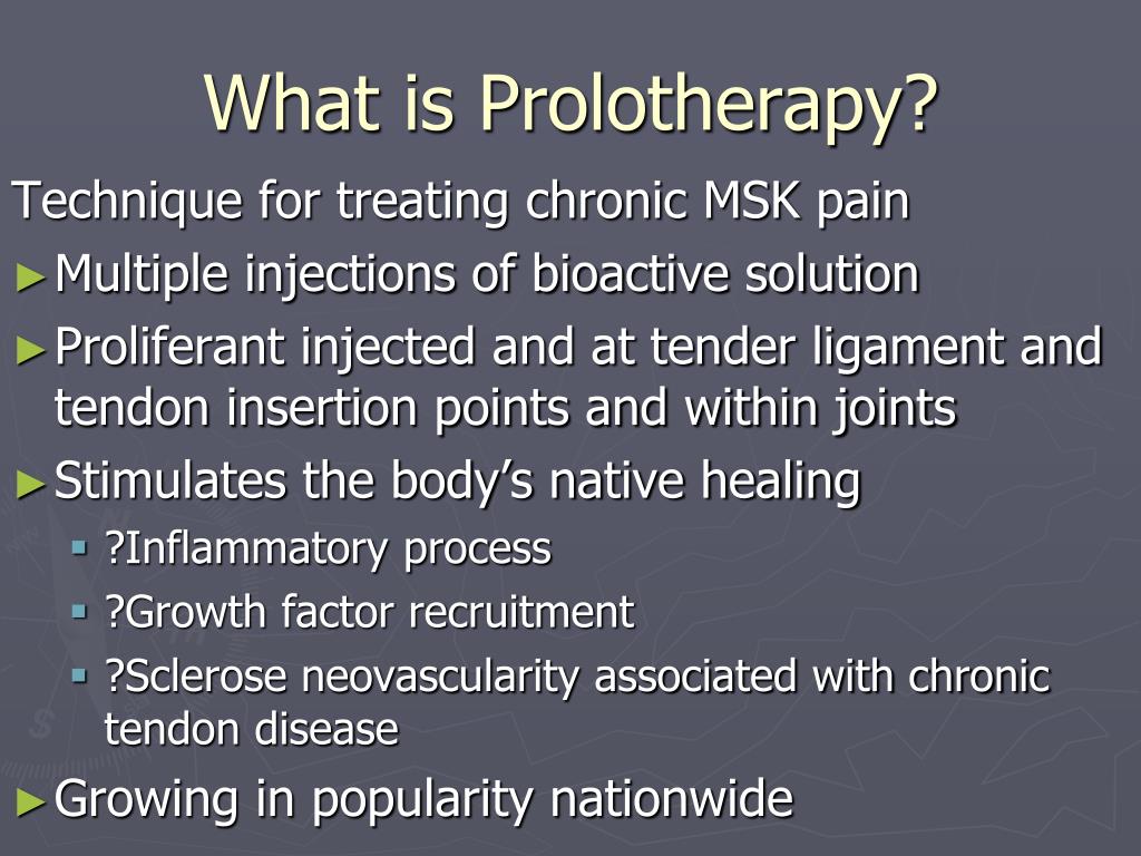 PPT - Prolotherapy as a treatment for knee osteoarthritic pain ...