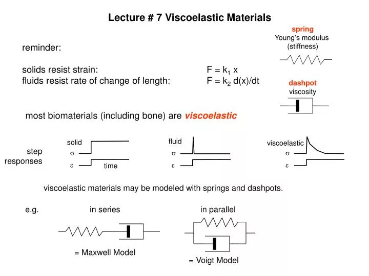 PPT - Lecture # 7 Viscoelastic Materials PowerPoint Presentation, free ...