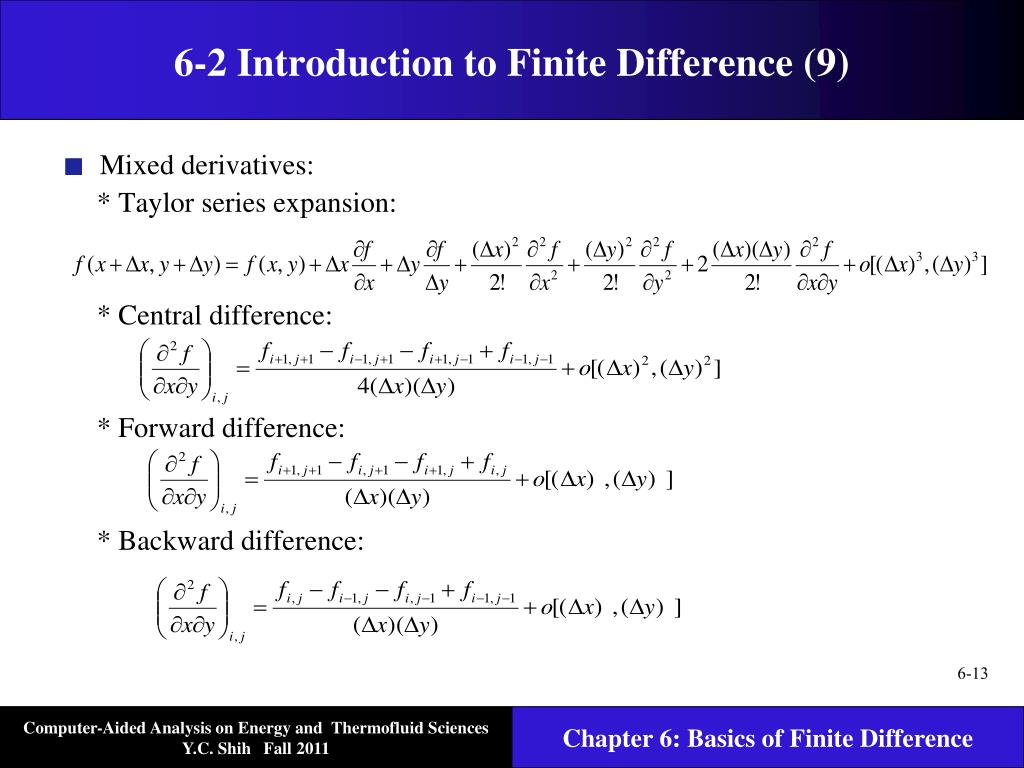 Ppt Chapter 6 Basics Of Finite Difference Powerpoint Presentation