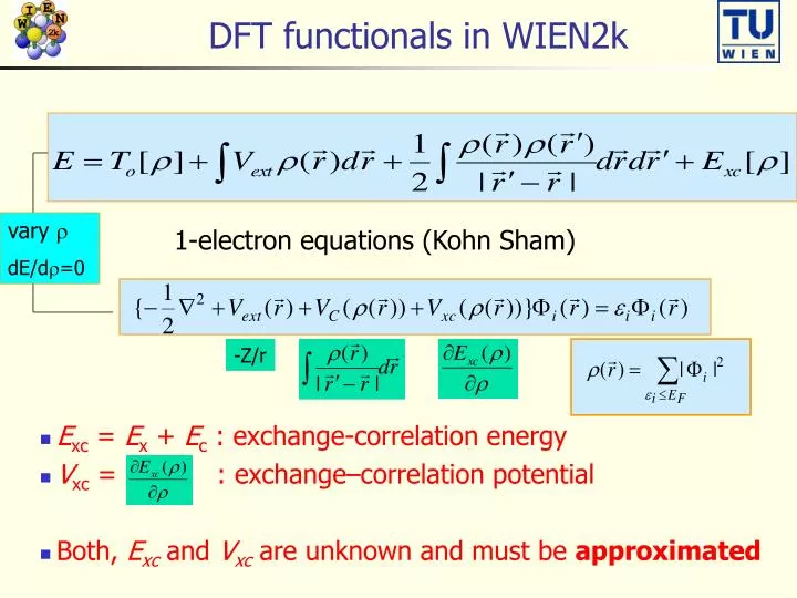 PPT - DFT functionals in WIEN2k PowerPoint Presentation, free download ...