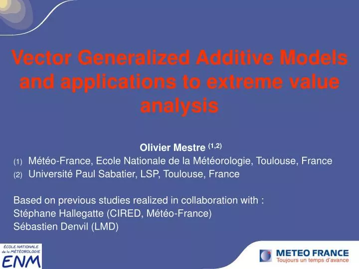PPT - Vector Generalized Additive Models and applications to extreme value analysis PowerPoint ...