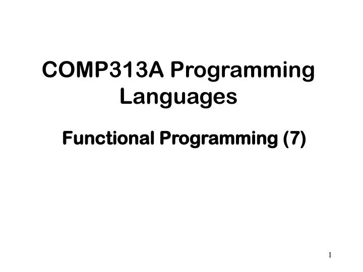 PPT - COMP313A Programming Languages PowerPoint Presentation, free ...