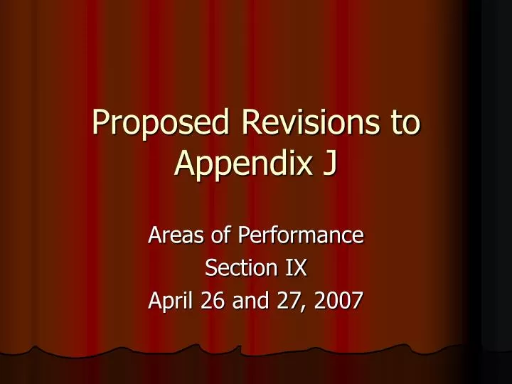 PPT - Proposed Revisions to Appendix J PowerPoint Presentation, free ...