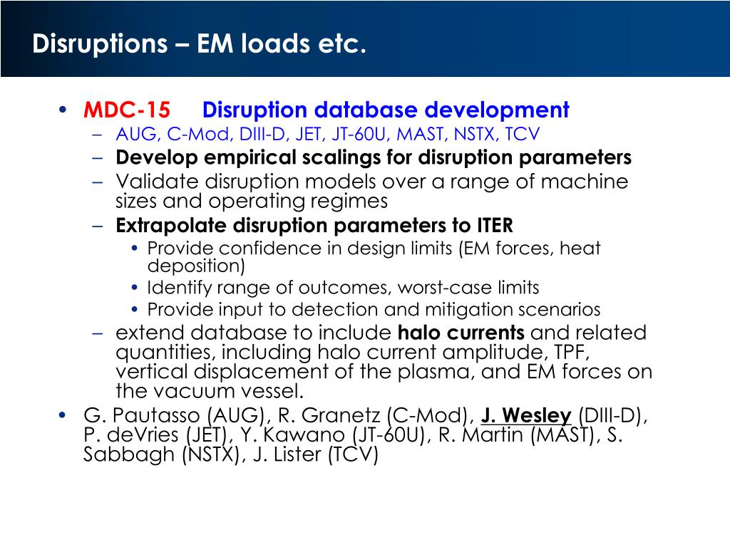 PPT - ITPA TG – MHD Stability: Work Plan 2009 PowerPoint Presentation ...