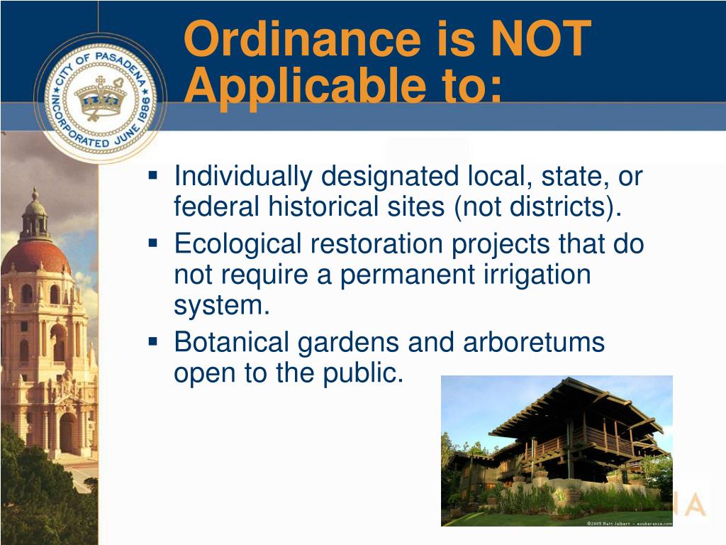 PPT - Proposed DRAFT New City Ordinance for Water Use in Landscaped ...