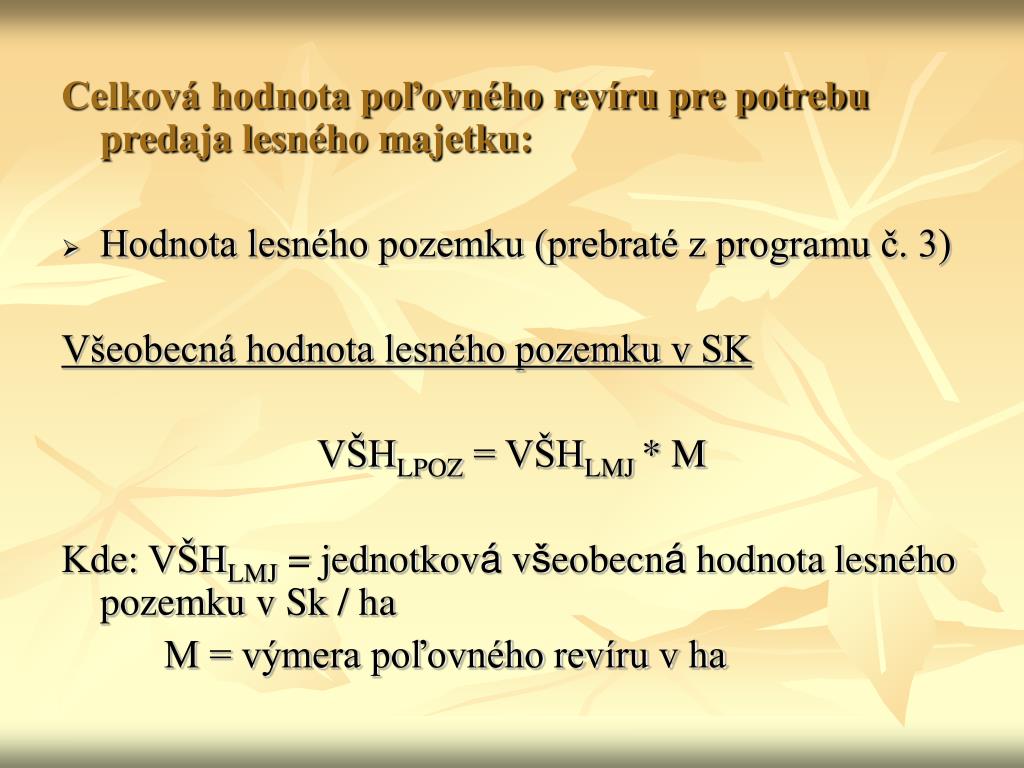 PPT - Program č. 4 Poľovné oblasti a bonitácia poľovných revírov ...