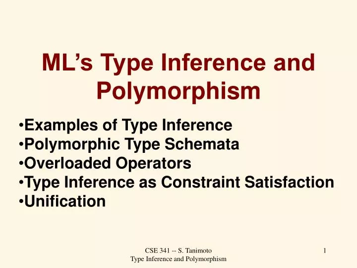 Ppt Mls Type Inference And Polymorphism Powerpoint Presentation Free Download Id3217516 