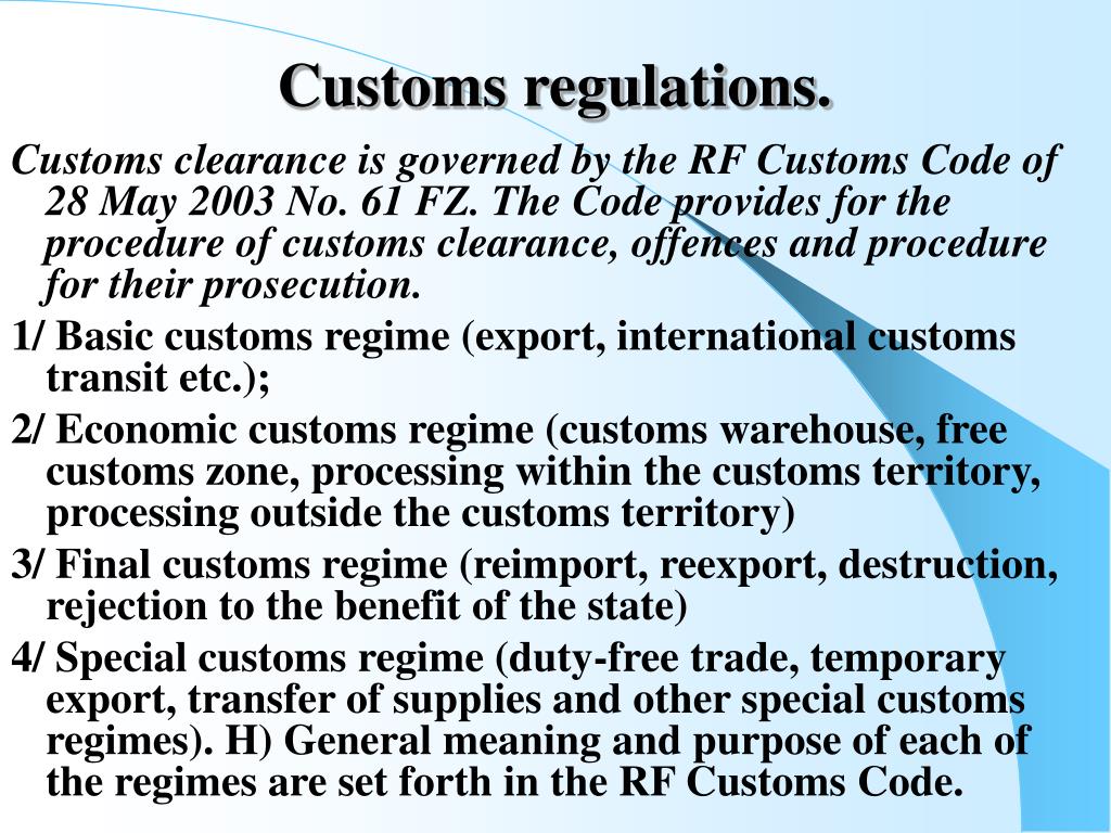 PPT - RUSSIAN TRADE REGULATION PowerPoint Presentation, free download ...