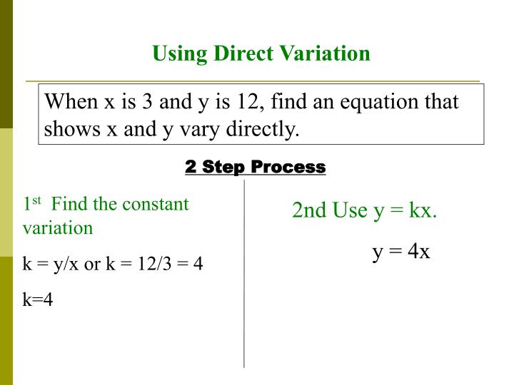 Ppt Direct Variation Powerpoint Presentation Id 3217964