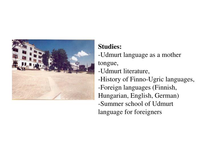 PPT - Modern Udmurt language: social and cultural aspects Svetlana ...