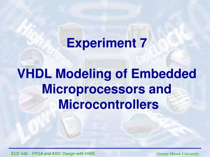 PPT - Experiment 7 VHDL Modeling of Embedded Microprocessors and ...