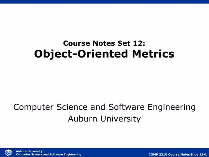 Ppt Course Notes Set 12 Object Oriented Metrics Powerpoint Presentation Id 3218395