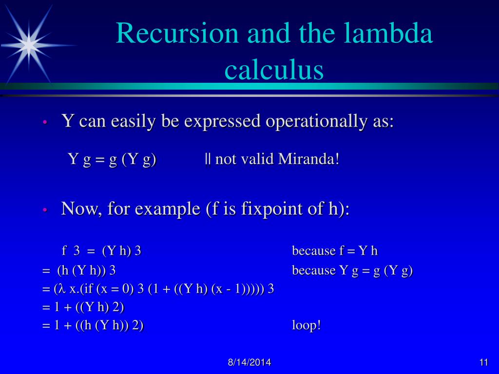 Ppt Gc163011 Functional Programming Lecture 6 Recursion And The Lambda Calculus Powerpoint