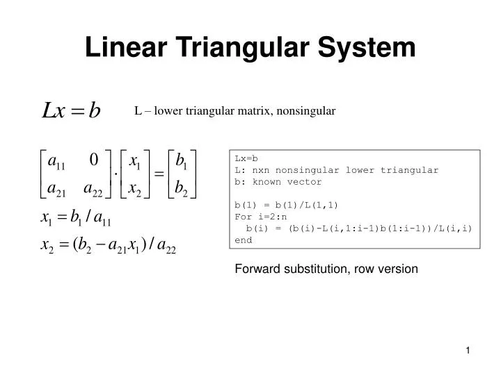 PPT - Linear Triangular System PowerPoint Presentation, free download ...