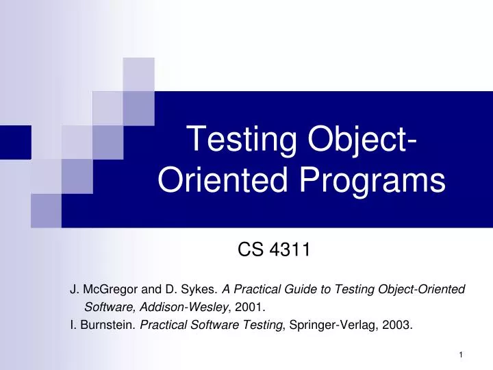 Ppt Testing Object Oriented Programs Powerpoint Presentation Free Download Id 3218885