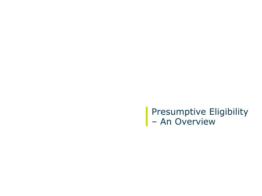 PPT - Presumptive Eligibility for Pregnant Women PowerPoint ...