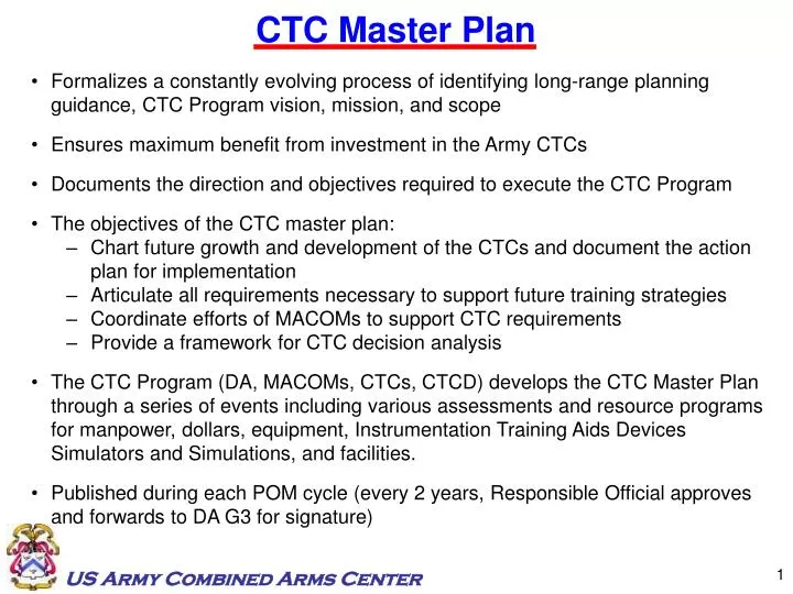 PPT - CTC Master Plan PowerPoint Presentation, free download - ID:3219120