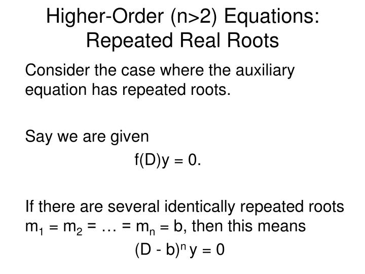 PPT - Homogeneous Linear Differential Equations with Constant ...