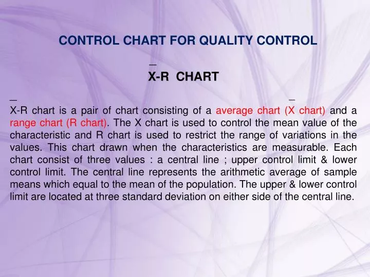 PPT - CONTROL CHART FOR QUALITY CONTROL PowerPoint Presentation, free ...
