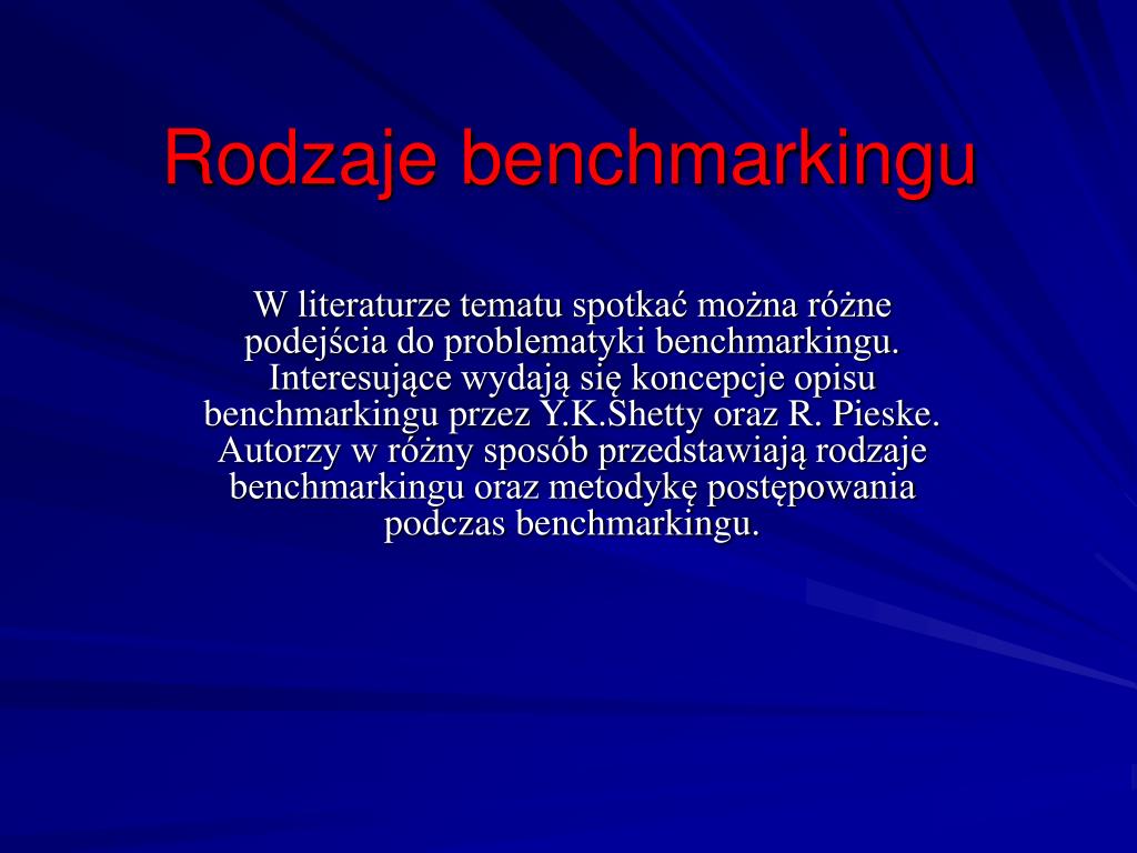 PPT - BENCHMARKING JAKO NARZĘDZIE OCENY POZYCJI KONKURENCYJNEJ ...