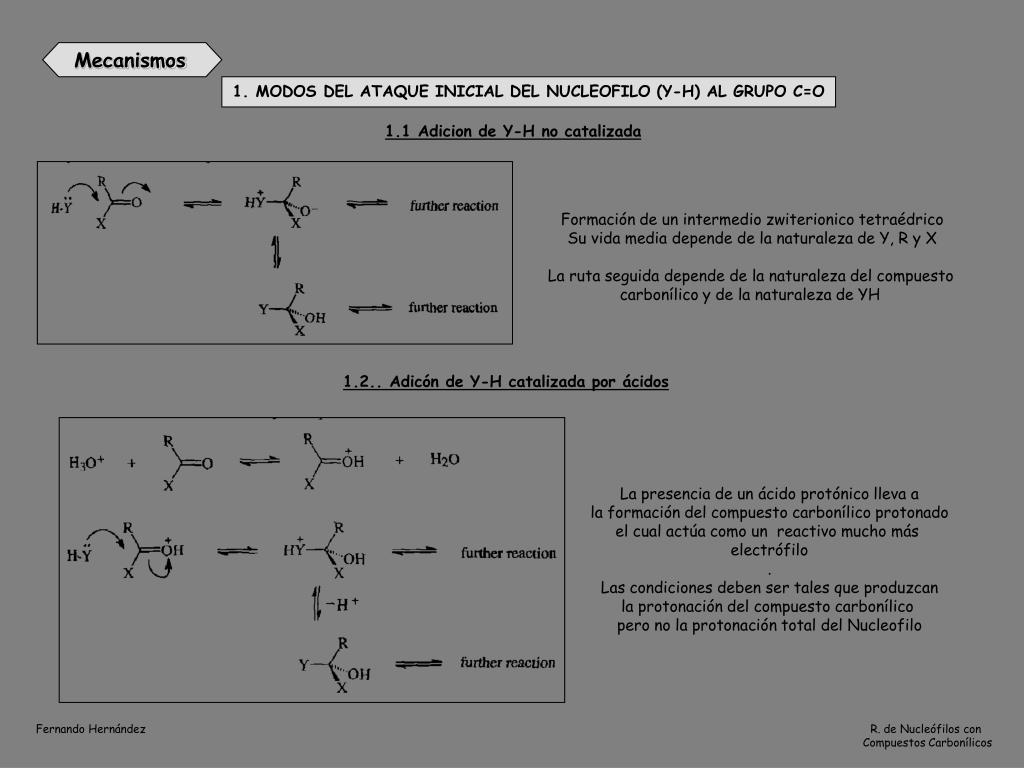 PPT - Reacciones de Nucleofilos con Compuestos Carbonílicos PowerPoint ...