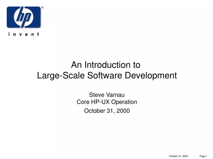 PPT - An Introduction to Large-Scale Software Development PowerPoint Presentation - ID:3221755