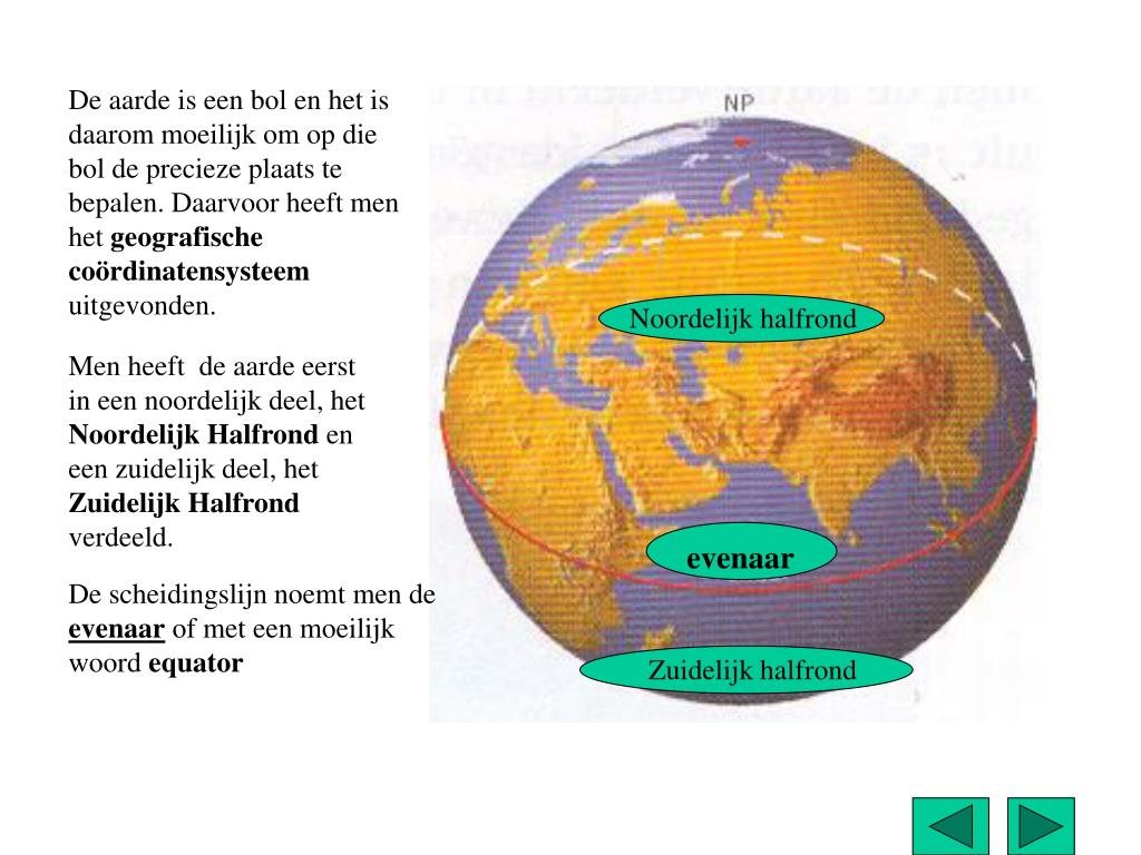 PPT - Geografische co ö rdinaten Lengte- en breedtegraden Meridianen en ...