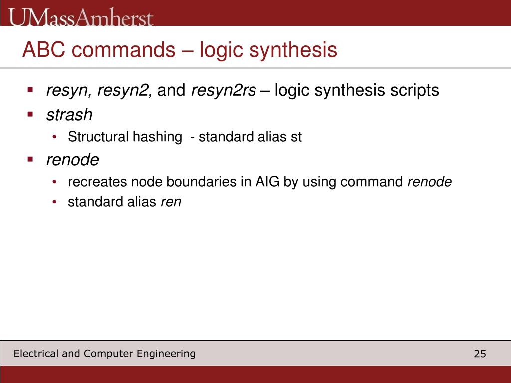 PPT - ABC Logic Synthesis basics ECE 667 Synthesis and Verification of ... PPT - ABC Logic Synthesis basics ECE 667 Synthesis and Verification of ...